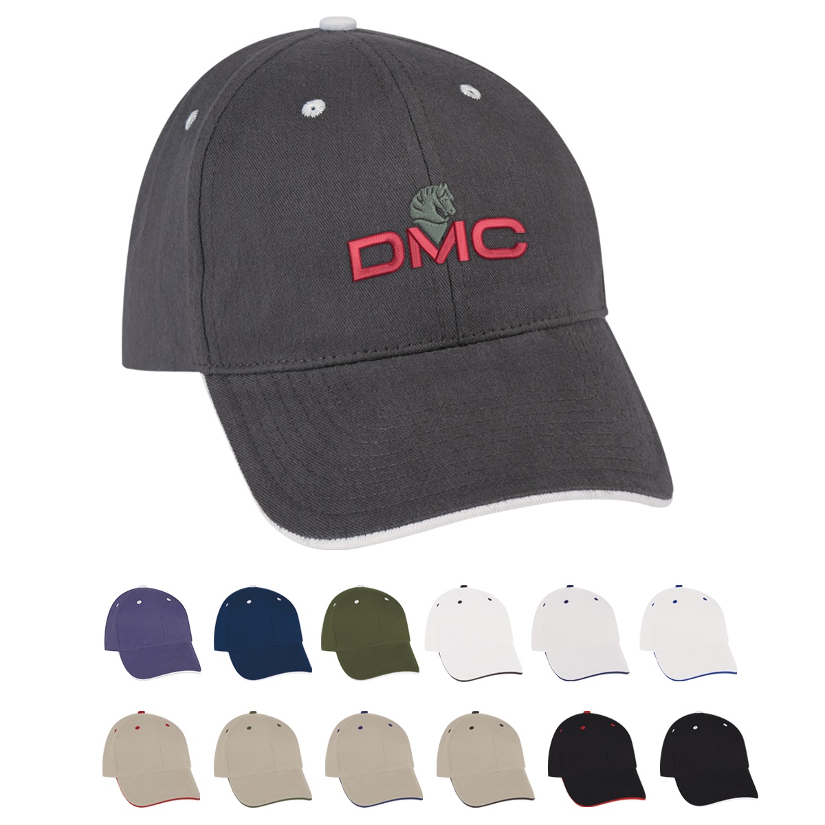 Buy Structured Contrast Trim Brushed Cotton Baseball Cap | iPromo